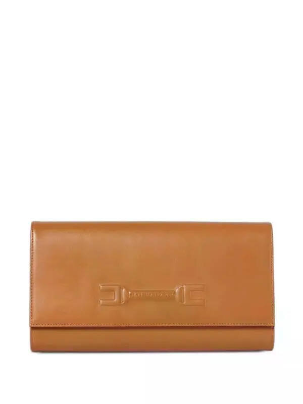 Elisabetta Franchi Logo-embossed Leather Clutch Bag