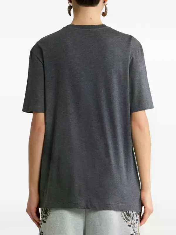 Etro Cotton Jersey T-shirt With Placed Giraffe Print