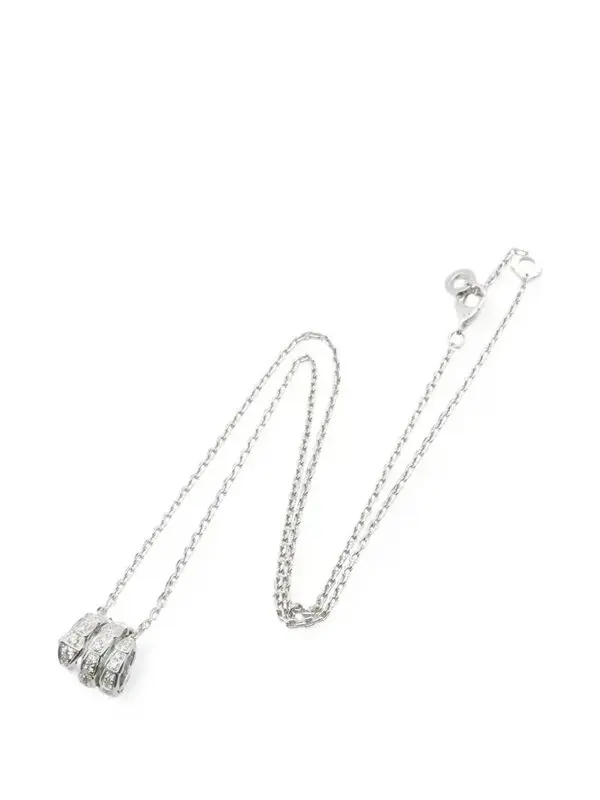 BVLGARI 18k White Gold Diamond Serpenti Viper Necklace - Silver