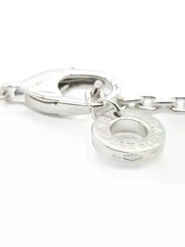 BVLGARI 18k White Gold Diamond Serpenti Viper Necklace - Silver