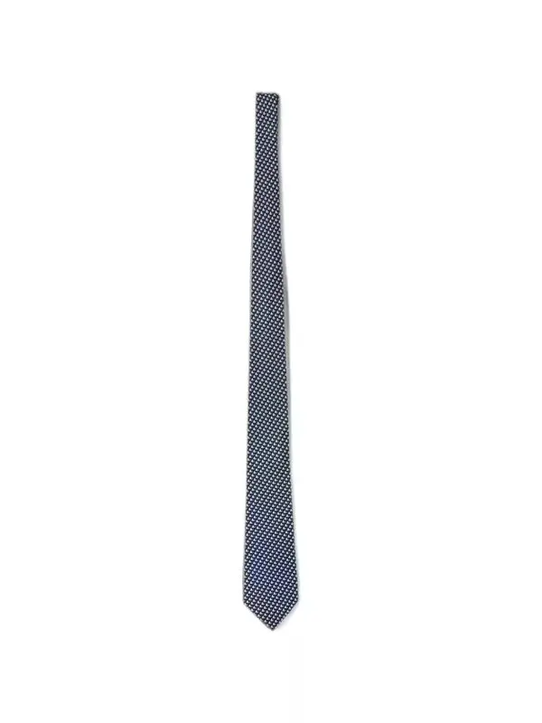 Zegna Geometric Print Silk Tie - Blue