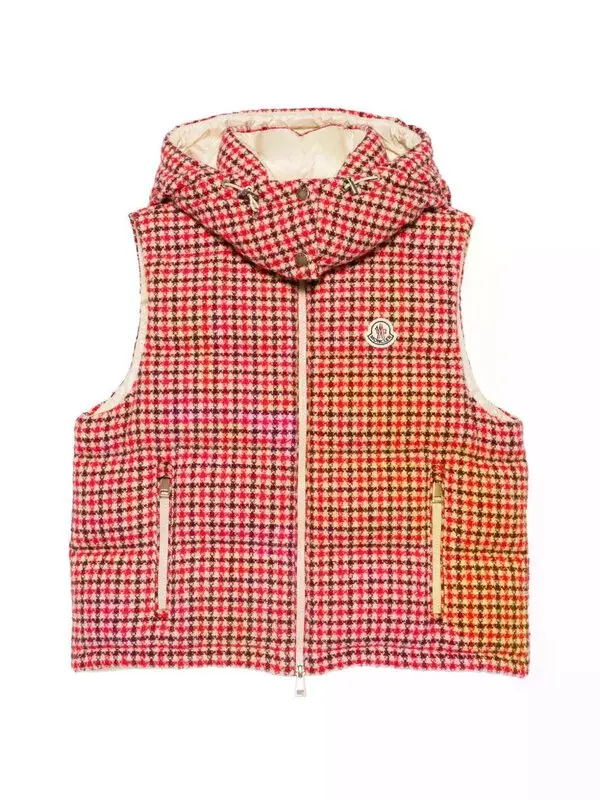 Moncler Houndstooth Pattern Padded Gilet