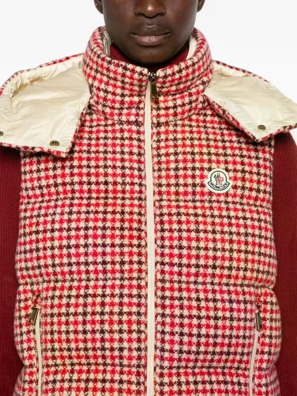 Moncler Houndstooth Pattern Padded Gilet