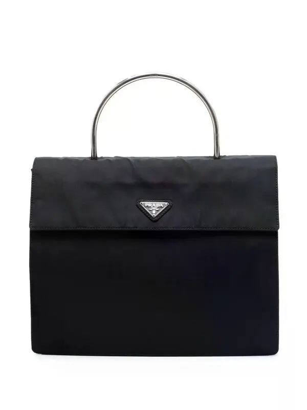 Prada Tessuto Metal Handle Bag