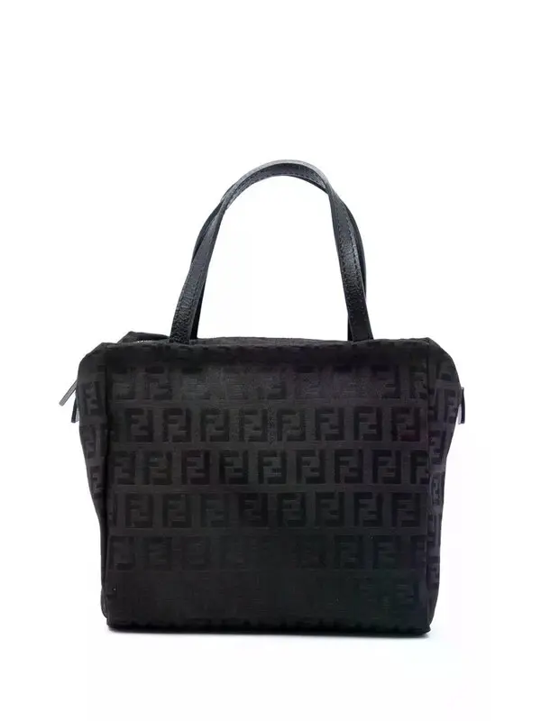 Fendi Mini Zucchino Canvas Handbag - Black