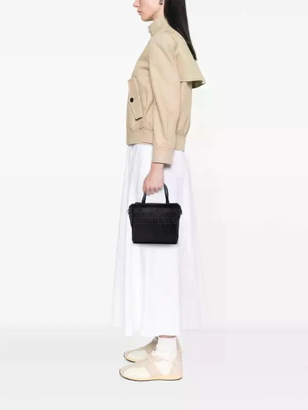 Fendi Mini Zucchino Canvas Handbag - Black