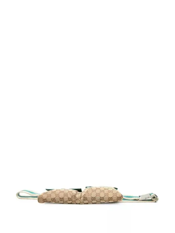 Gucci Gg Canvas Web Double Pocket Belt Bag - Blue
