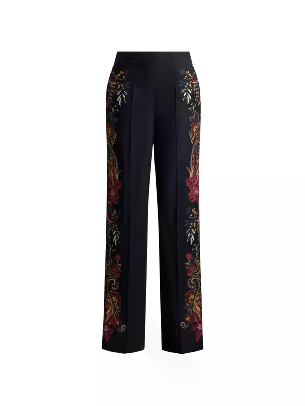 Etro Silk Paisley Print Trousers