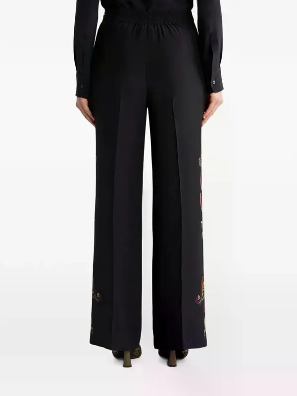 Etro Silk Paisley Print Trousers