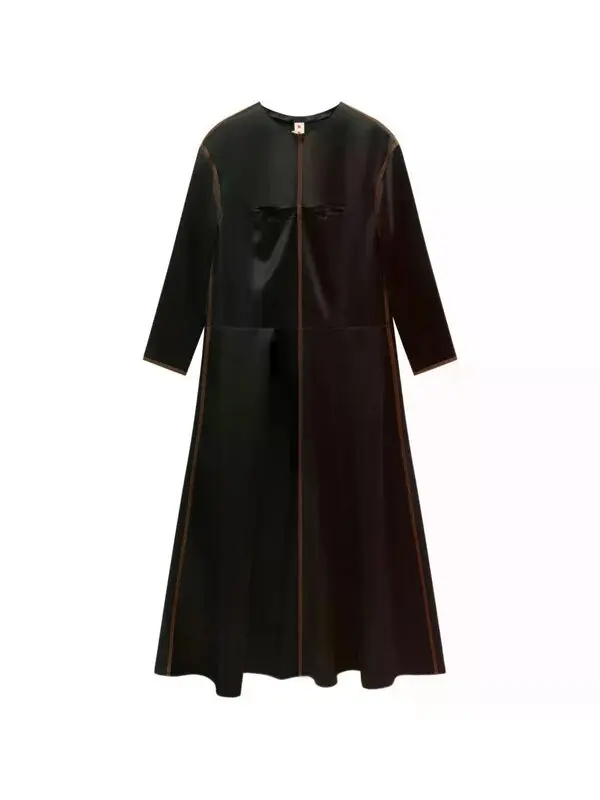 Marni Satin Midi Dress With Contrast Stitching