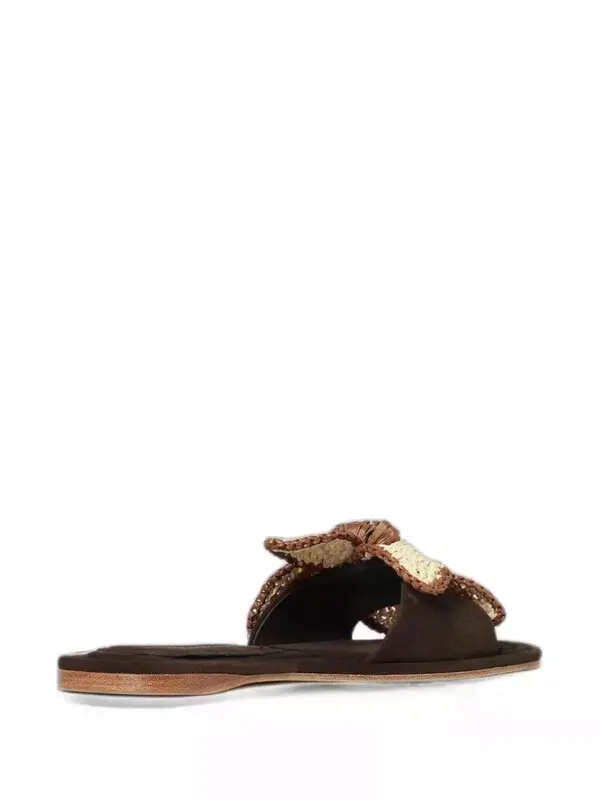 PALOMA BARCELO Raffia-flower Suede Sandals