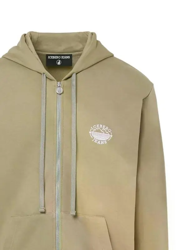 Iceberg Logo-print Zip-up Hoodie - Neutrals