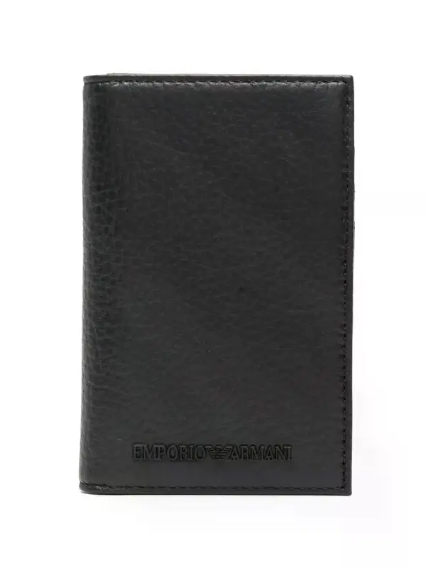 Emporio Armani Bi-fold Leather Cardholder - Black