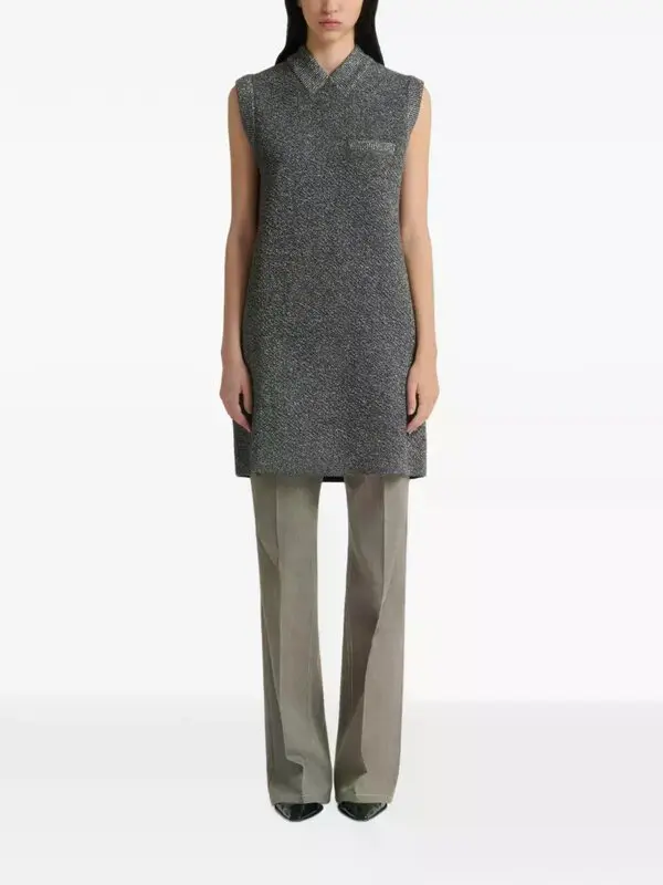 Marni Gray Wool Mini Dress With Lurex Detailing