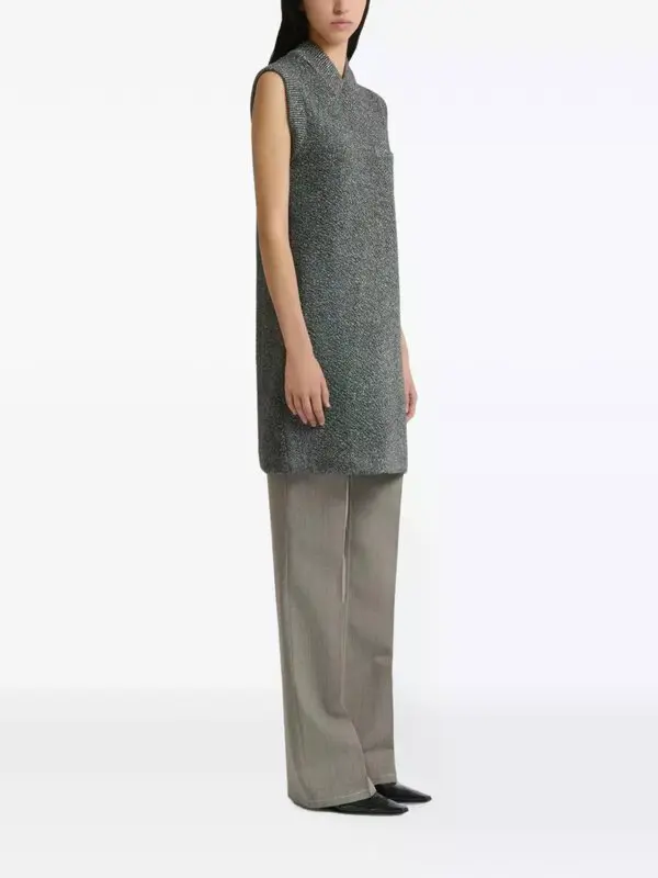 Marni Gray Wool Mini Dress With Lurex Detailing