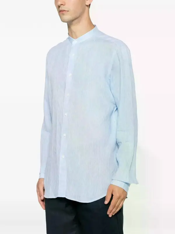 VELA SHOP Band-collar Long-sleeve Shirt