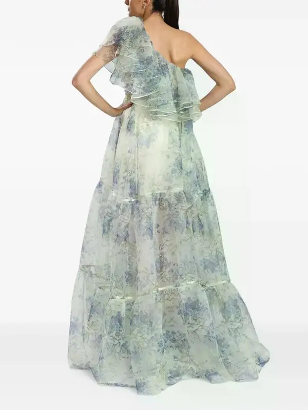 MIAU BY CLARA ROTESCU Ruffled One-shoulder Maxi Dress