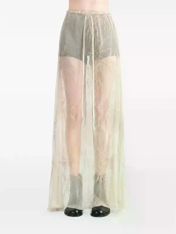 ANN DEMEULEMEESTER Embroidered Wrap Maxi Skirt