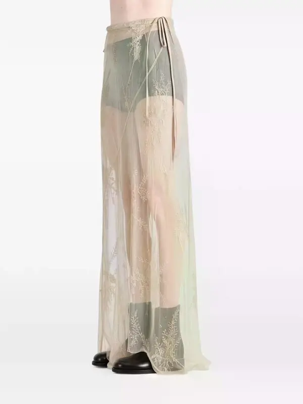 ANN DEMEULEMEESTER Embroidered Wrap Maxi Skirt