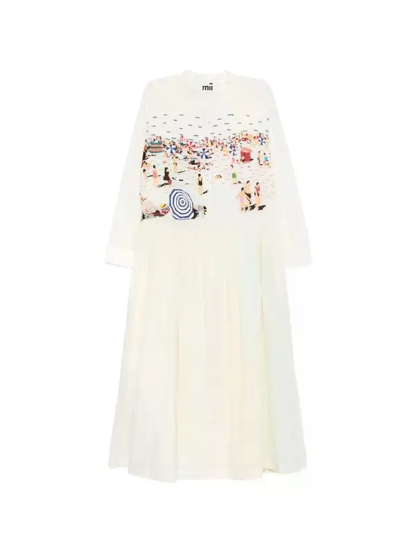 MII Tara Embroidered Midi Shirt Dress
