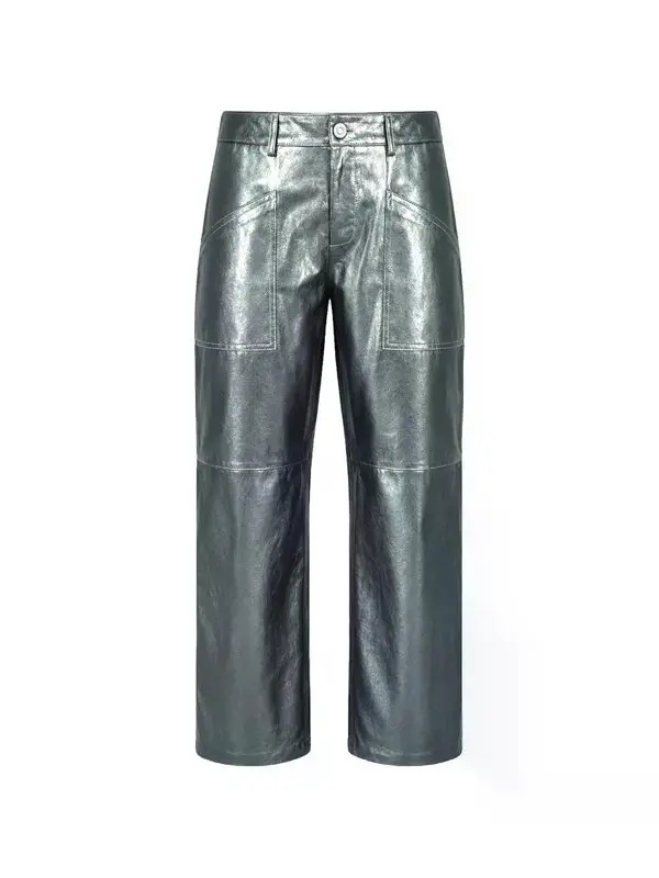 GIORGIO BRATO Dark Metallic Banana Trousers