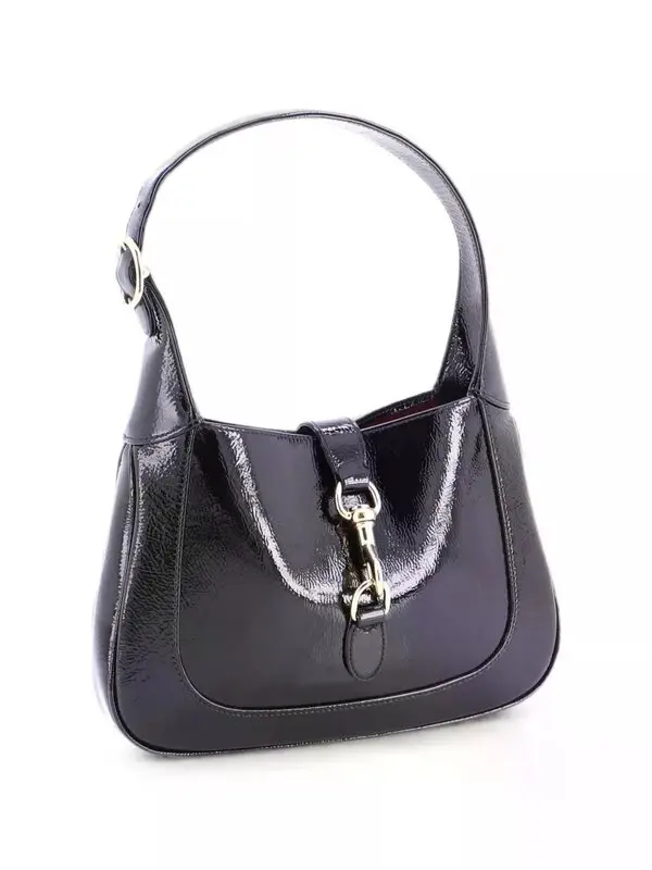 Gucci Jackie 1961 Patent Small Hobo Bag - Black