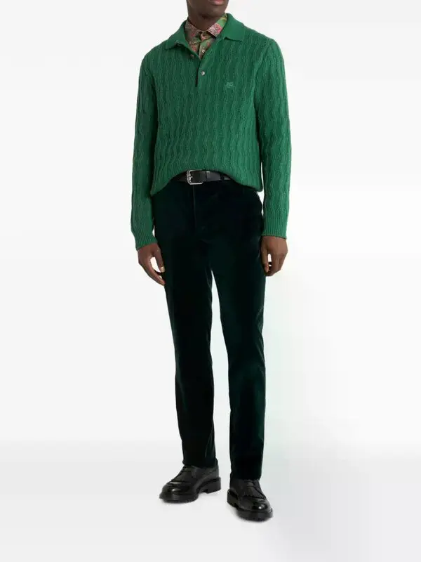 Etro Cashmere Polo Neck Sweater With Wavy Motif