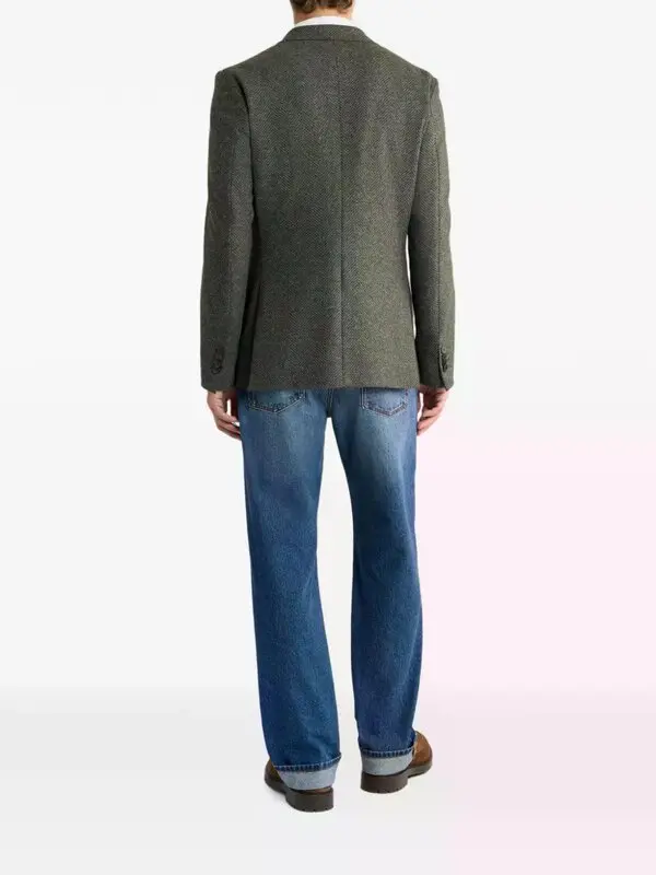 Etro Single-breasted Knit Jacket With Chevron Motif
