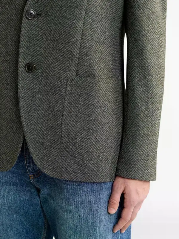 Etro Single-breasted Knit Jacket With Chevron Motif
