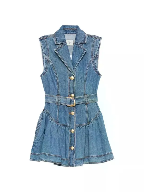 Aje Liliana Denim Mini Dress - Blue