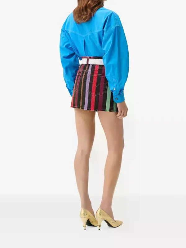 Versace Striped Denim Mini Skirt