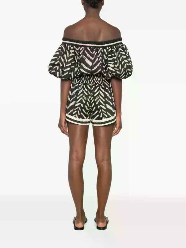 Johanna Ortiz Geometric Pattern Off-shoulder Jumpsuit