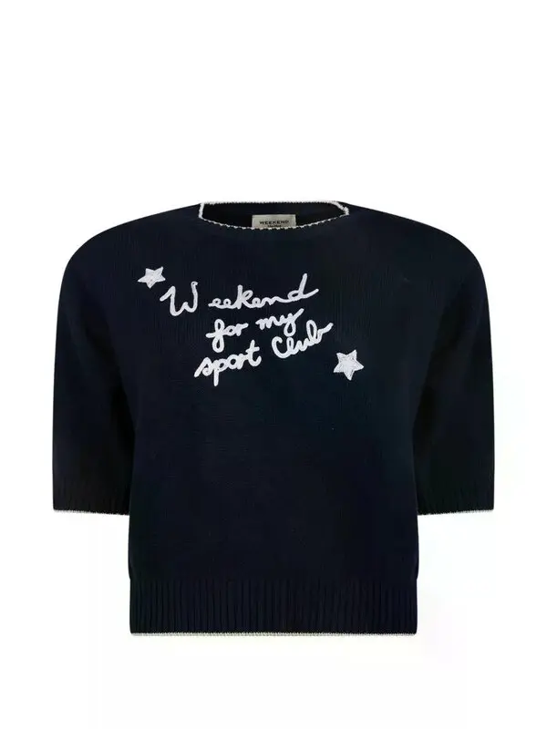 Max Mara Embroidered Slogan Sweater