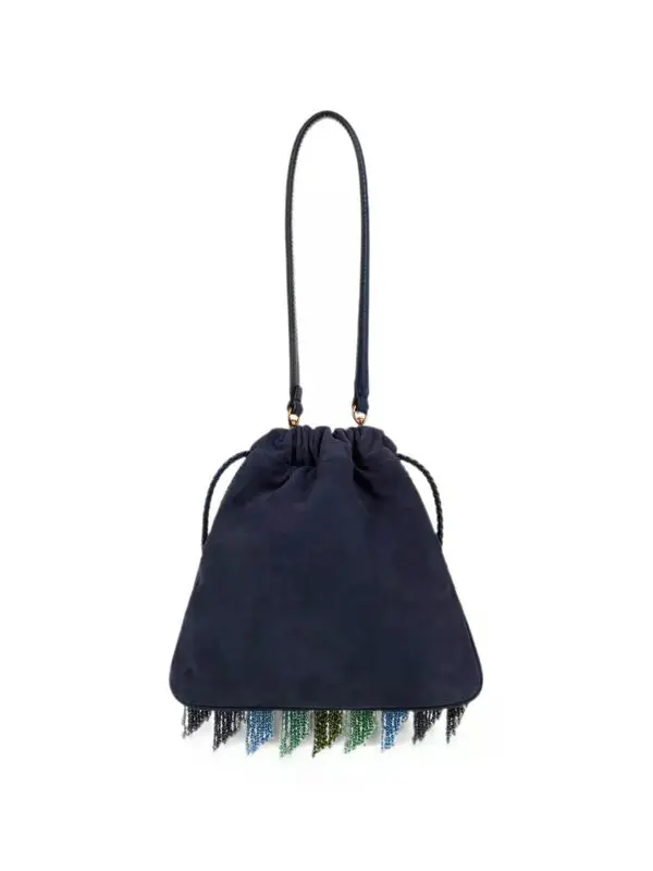 Etro Small Suede Kalispera Bag With Multicoloured Bead Embellishment - Blue