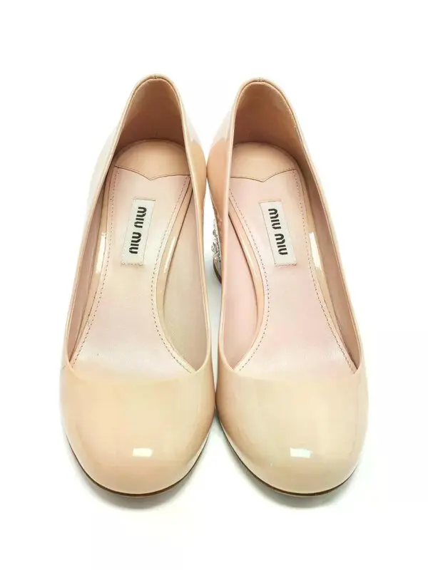 Miu Miu Crystal-embellished Block-heel Pumps