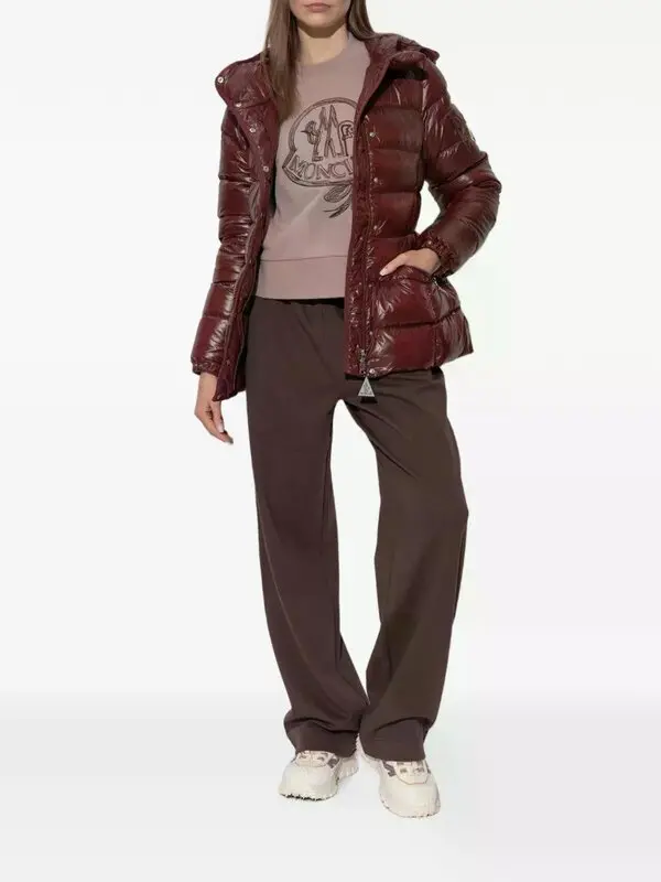 Moncler Barante Hooded Quilted Jacket - Red
