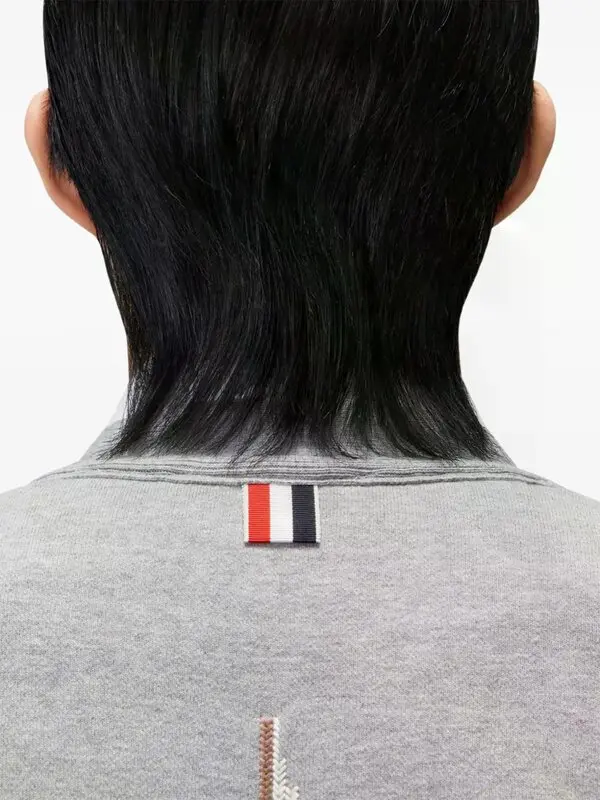 Thom Browne Cotton Embroidered Cardigan - Grey