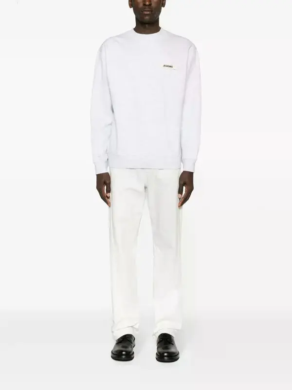 Jacquemus Logo Patch Cotton Sweatshirt - Grey