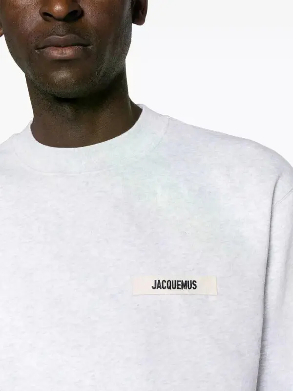 Jacquemus Logo Patch Cotton Sweatshirt - Grey