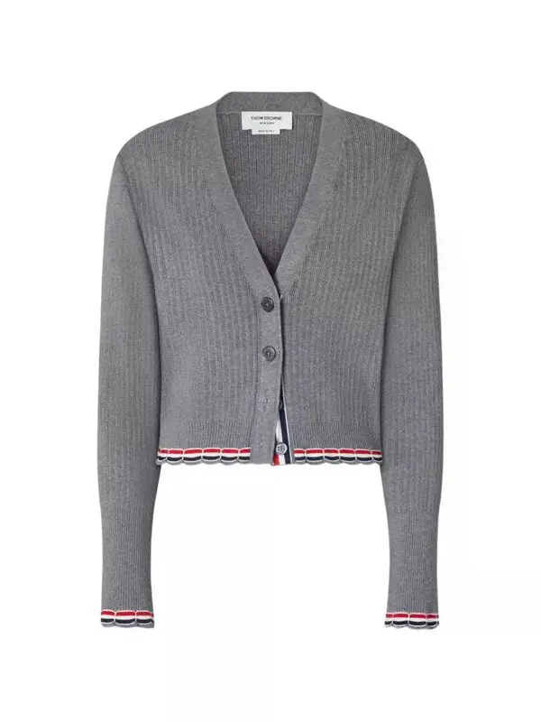 Thom Browne Pointelle Rib-stitch Cardigan