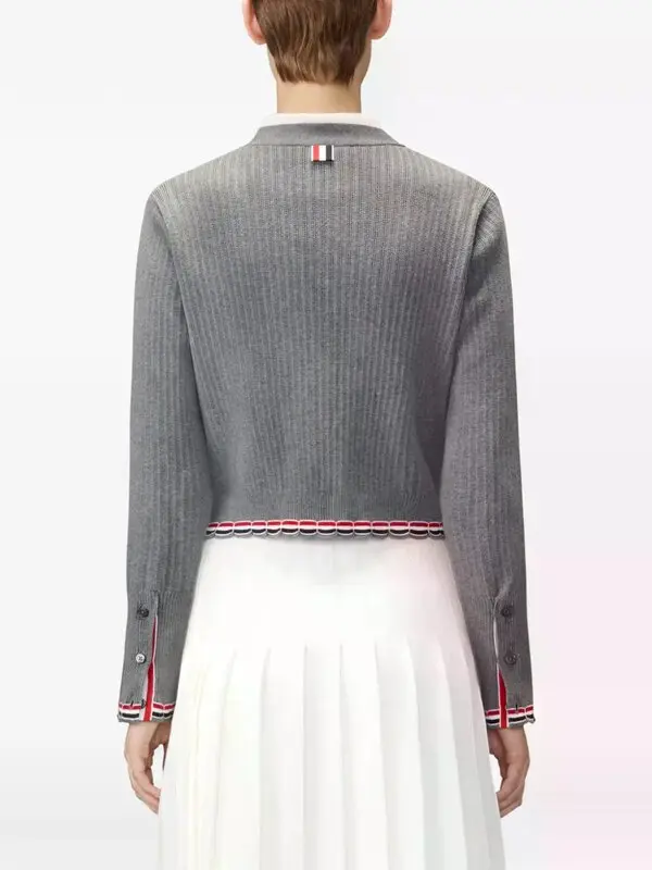 Thom Browne Pointelle Rib-stitch Cardigan