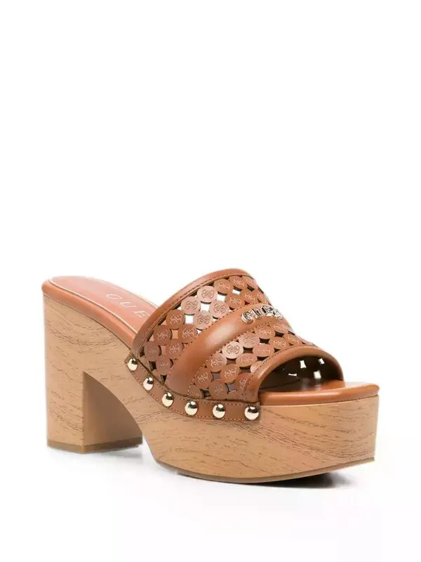 Guess Laser-cut Studded Platform Sandals