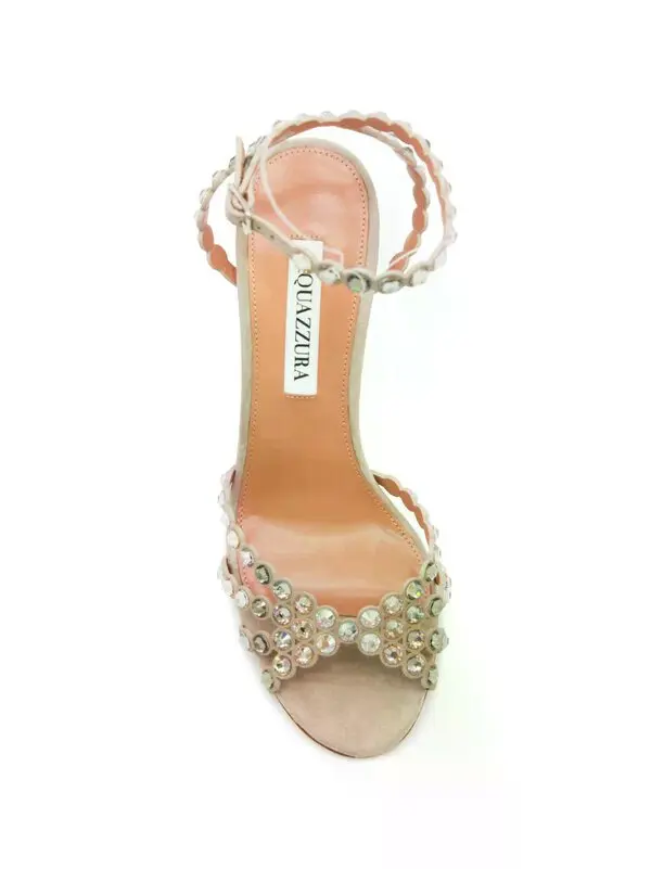 AQUAZZURA Tequilla Crystal-embellished Scalloped Sandals