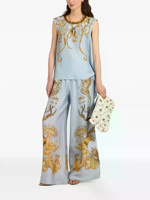 La DoubleJ Palazzo Placed Pants In Oceania Placée Print