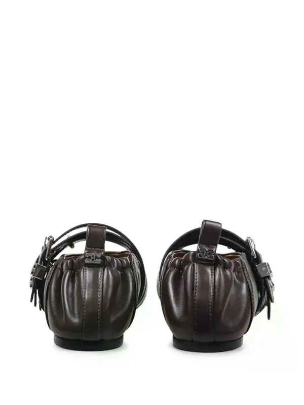 GANNI Buckle-strap Ballet Flats