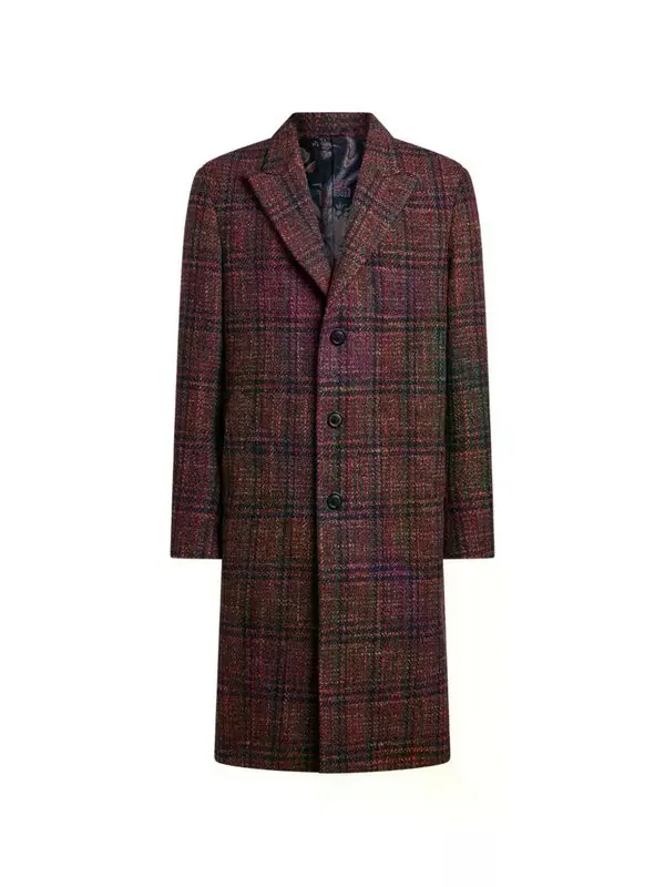 Etro Wool And Cashmere Check Motif Coat