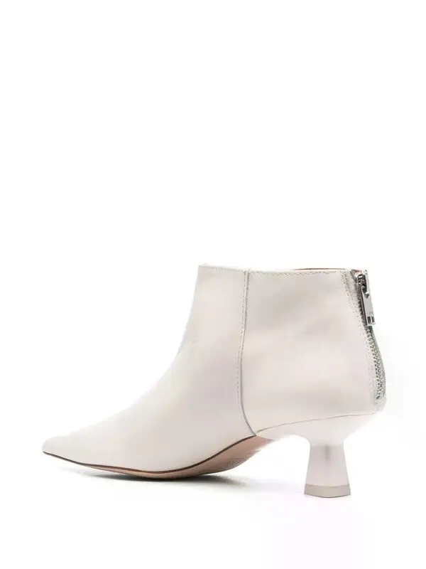 GANNI 65mm Pointed Toe Zip Up Calf Leather Boots
