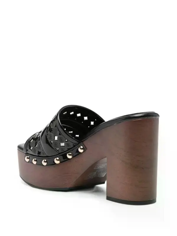 Guess Logo Plaque Studded Platform Sandals