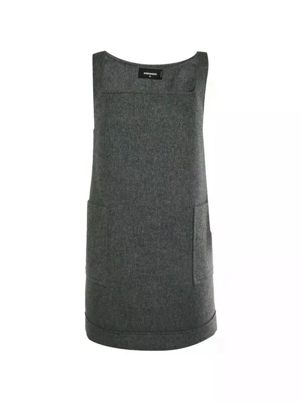 Dsquared2 Virgin Wool Sleeveless Mini Dress