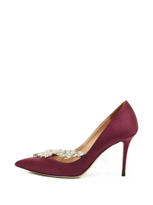 Manolo Blahnik Nadira Crystal-embellished Satin Pumps